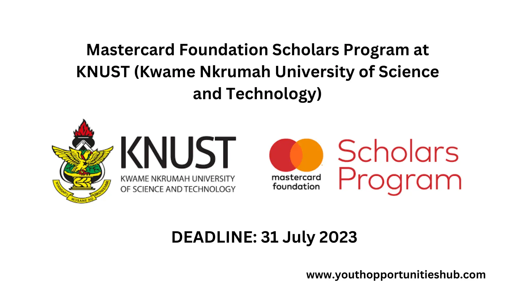 KNUST Mastercard Foundation Scholarship 2023/2024 [Fully Funded] - Gistkobo